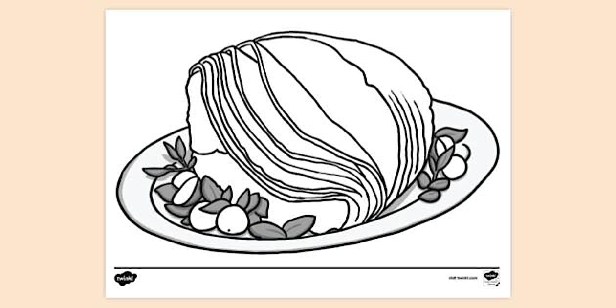 Ham Colouring Page for Kids - Creative Resource - Twinkl