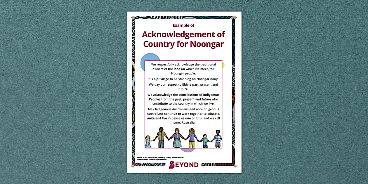 Acknowledgement of Country Editable Display Poster - Beyond