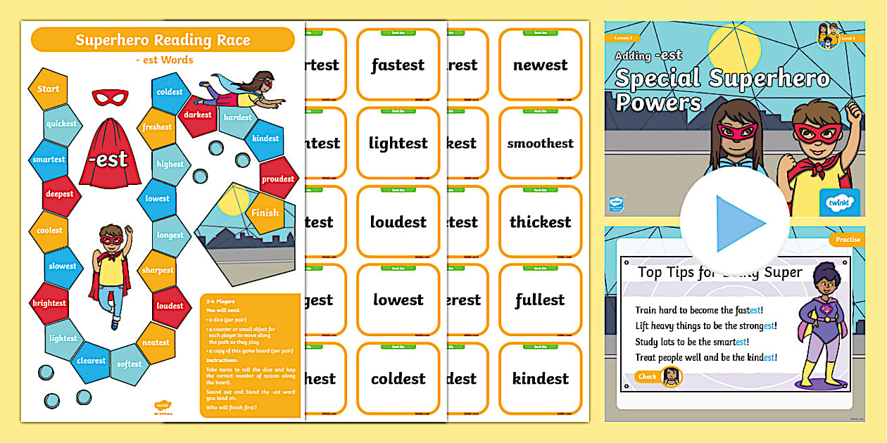 Adding -er and -est - Level 5 Week 24 Lesson 3 - Twinkl
