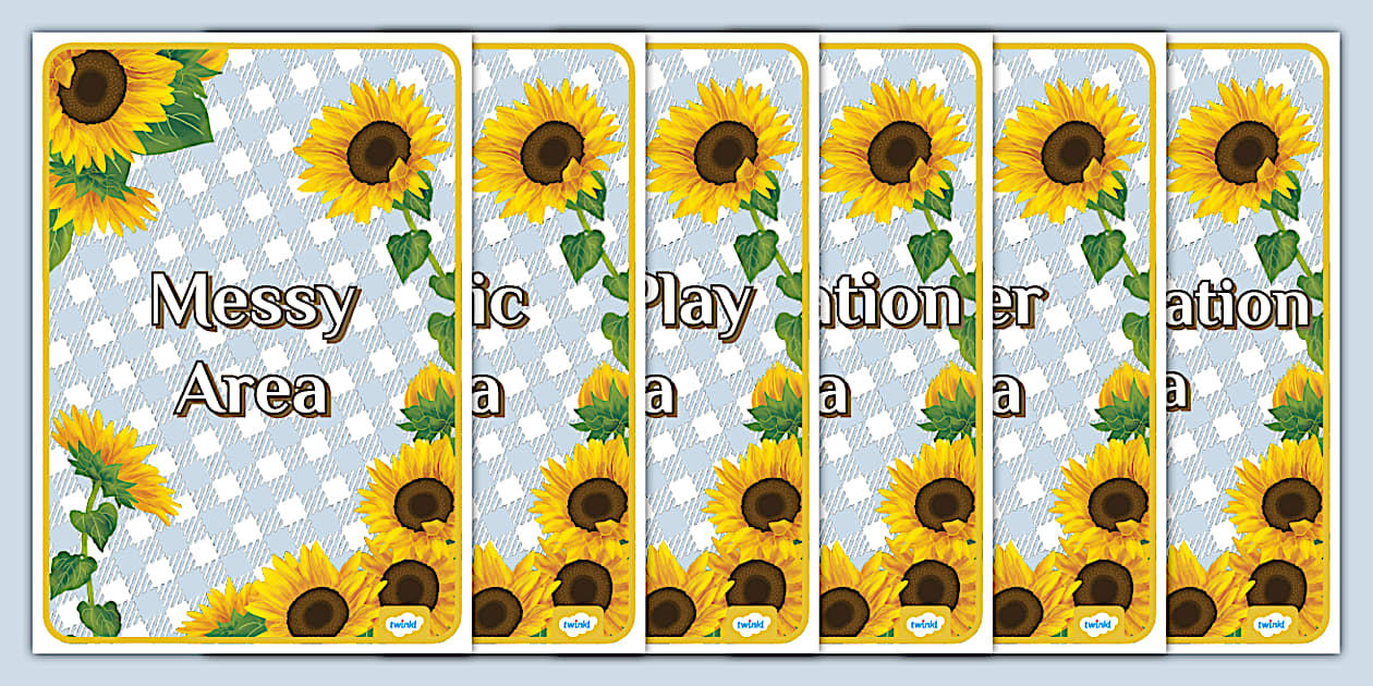 Sunflower-Themed Outdoor Area Posters (teacher made)