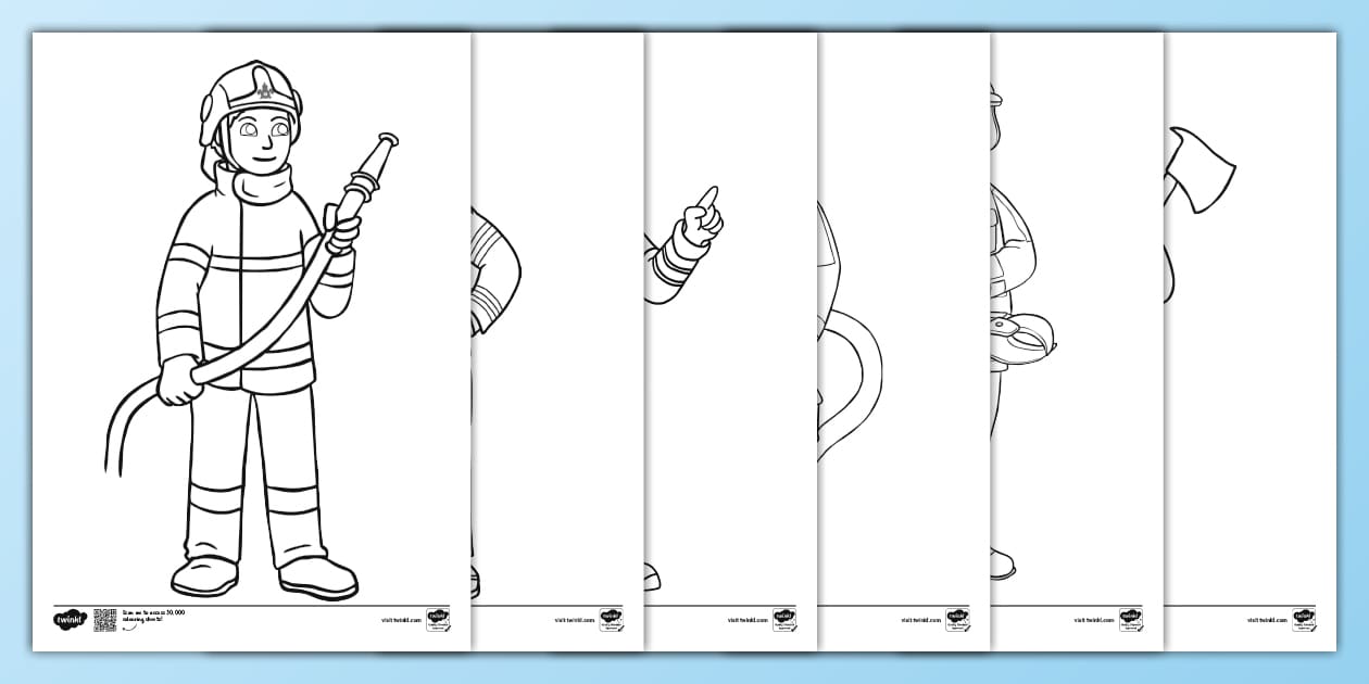 Firefighter Colouring Sheet Pack - Twinkl