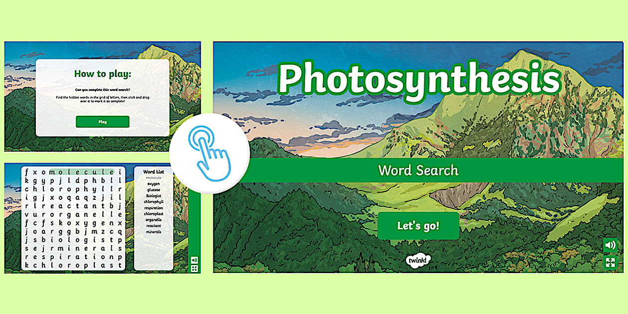 Photosynthesis Interactive Word Search for 6th-8th Grade