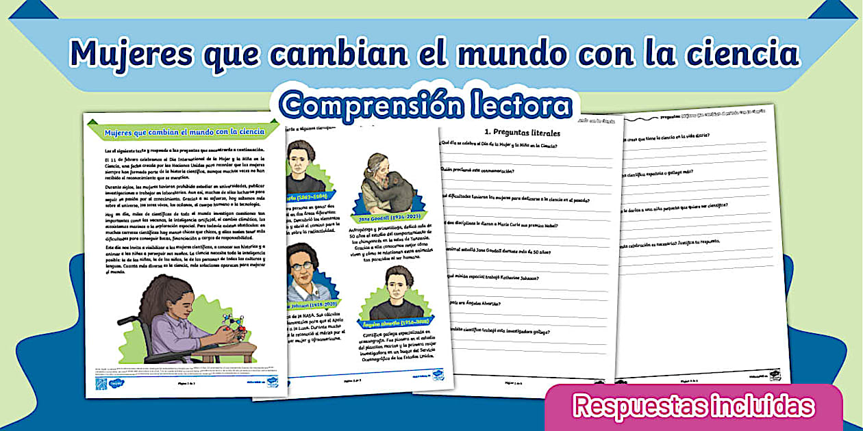 Comprensión lectora e investigación: Mujeres que cambian el mundo con la