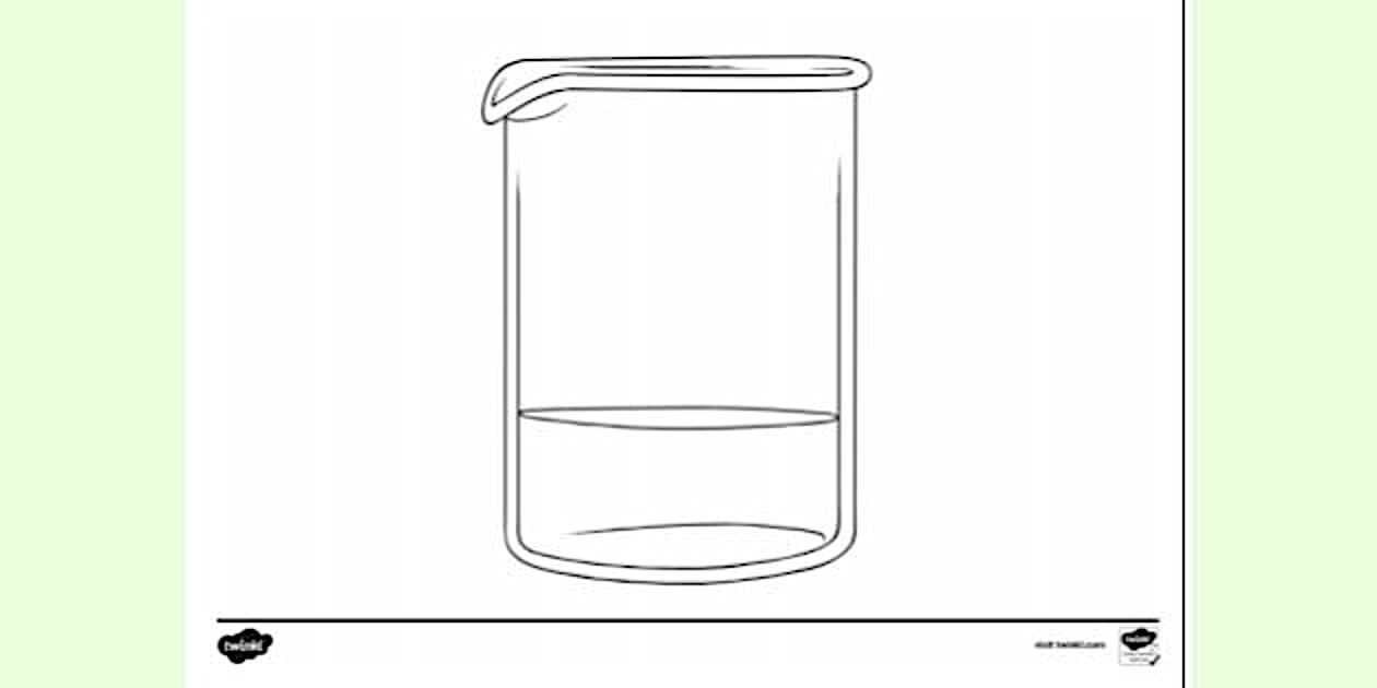 Beaker Of Water Colouring Sheet - Twinkl