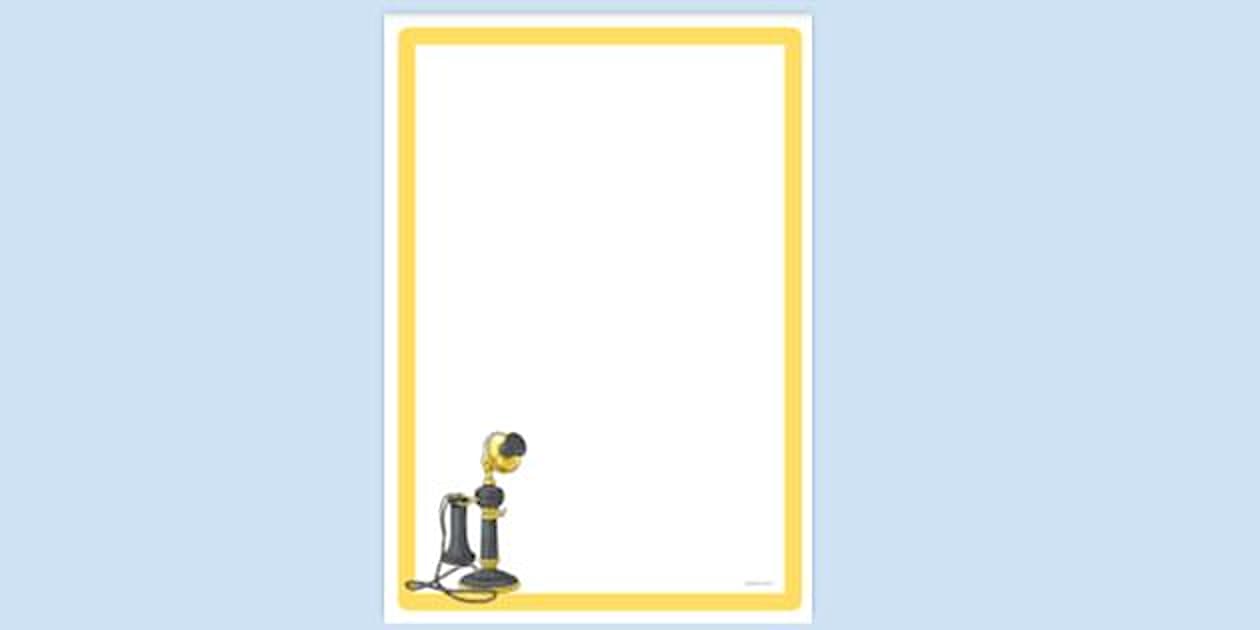 Simple Blank Victorian Telephone Page Border (teacher made)