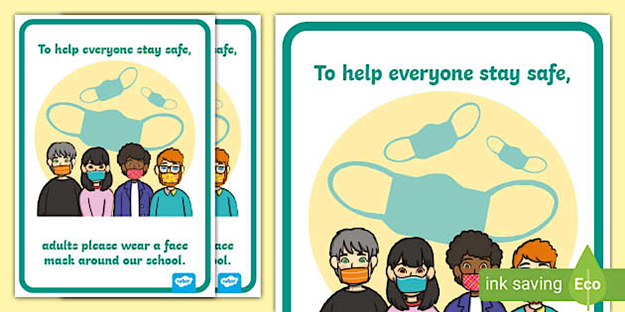 Editable Face Mask Display Poster (teacher made) - Twinkl
