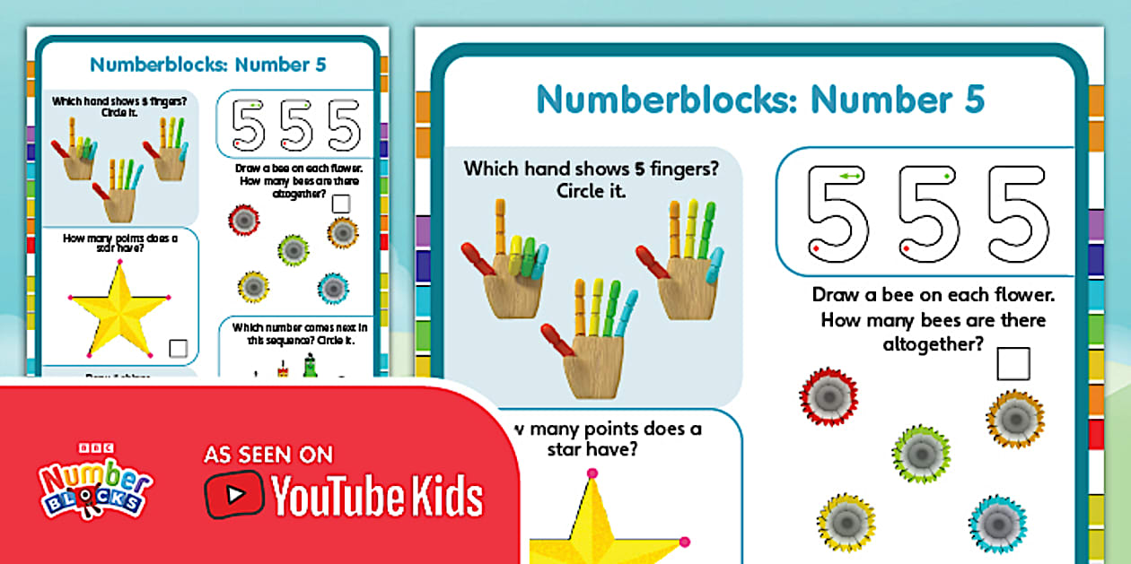 Numberblocks: Alive with Number 5 Activity Sheet - Twinkl