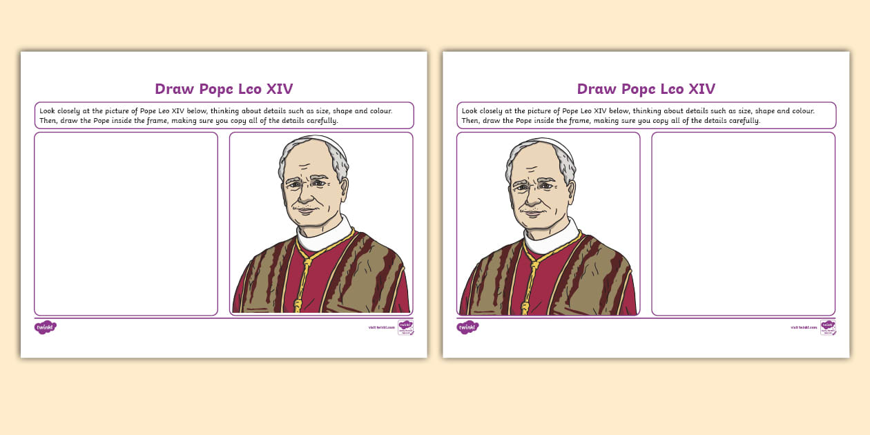 KS1 Draw Pope Leo XIV Art Activity (teacher made) - Twinkl