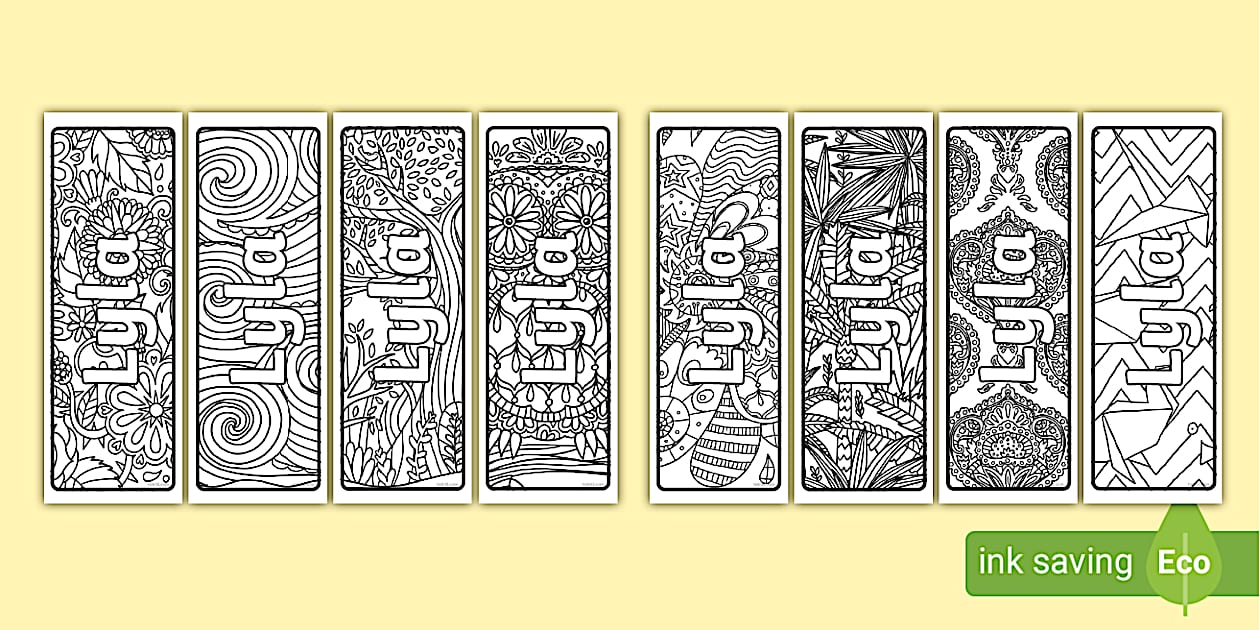 Lyla Mindfulness Name Colouring Bookmarks | Twinkl | KS1