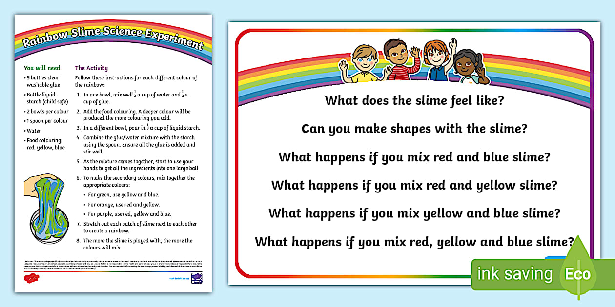 Rainbow Slime Science Experiment (Teacher-Made) - Twinkl