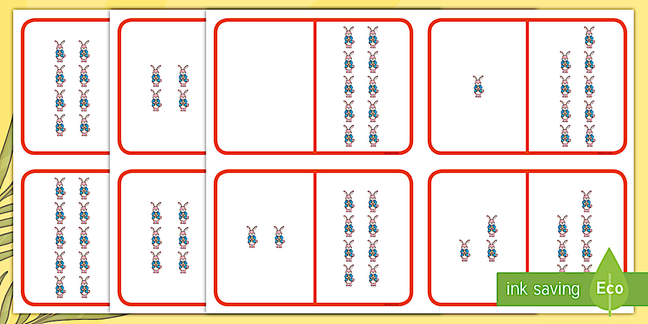 Easter Rabbit Counting Number Bonds to 10 (teacher made)