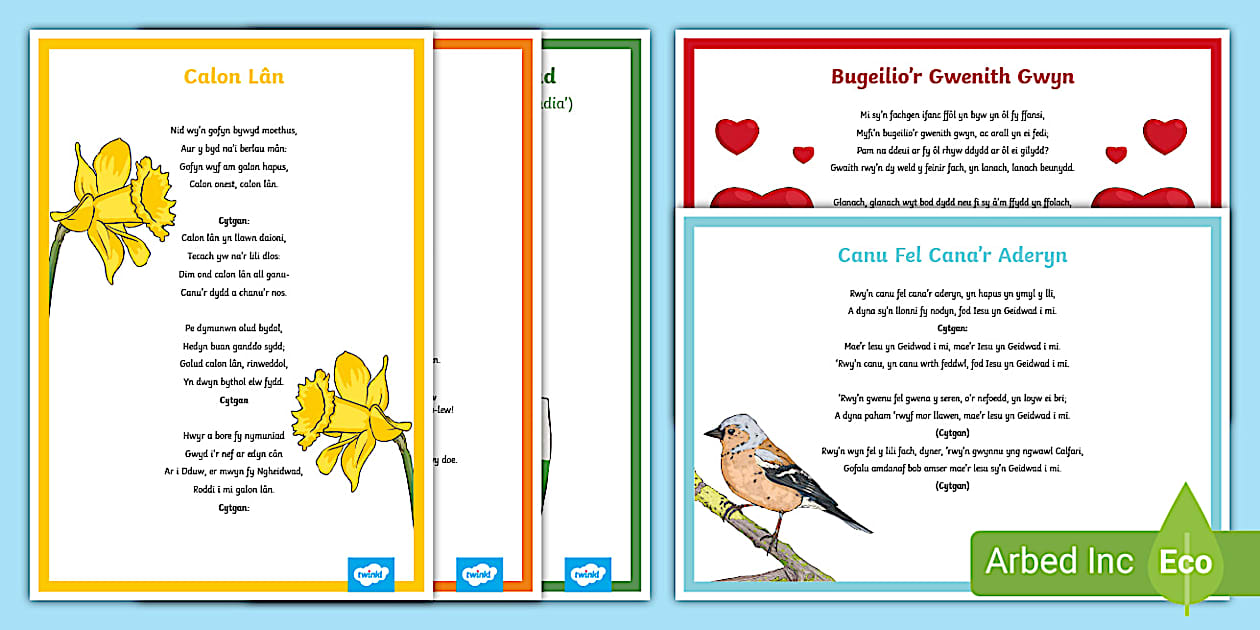 Traditional Welsh Songs for PS3 Kids | Lyric Sheets - Twinkl