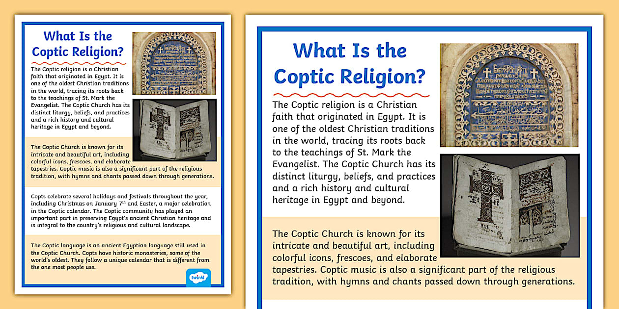 What Is the Coptic Religion? Poster (teacher made) - Twinkl