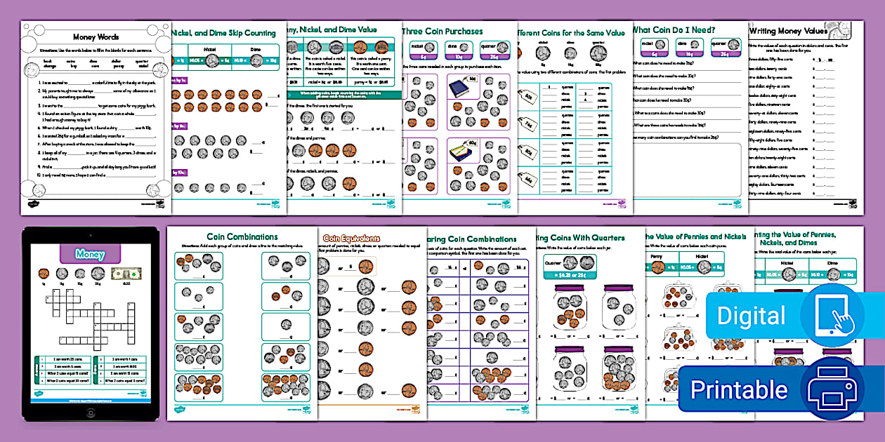 Second Grade Money Math Activity Pack (teacher made)