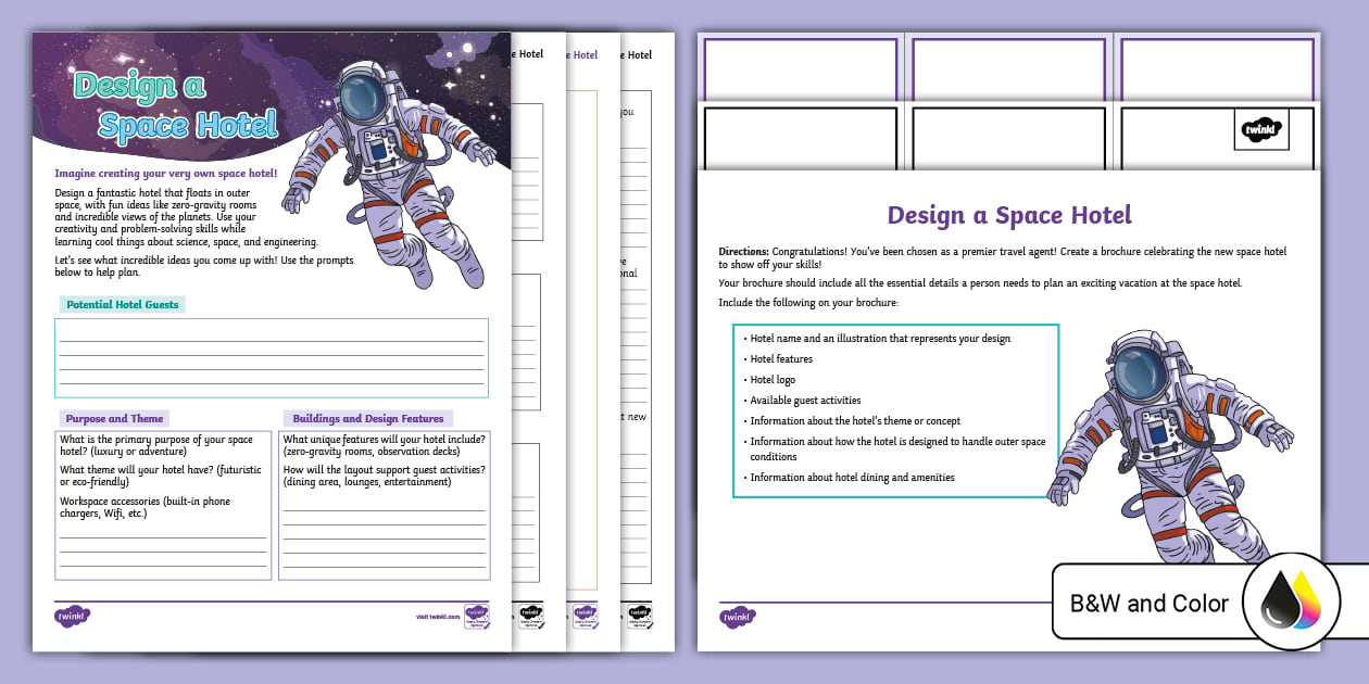 Design a Space Hotel Project for 3rd-5th Grade - Twinkl