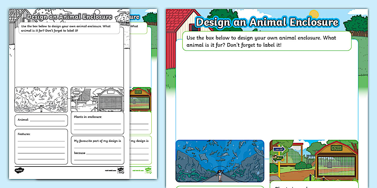 Design an Animal Enclosure Worksheet (teacher made) - Twinkl