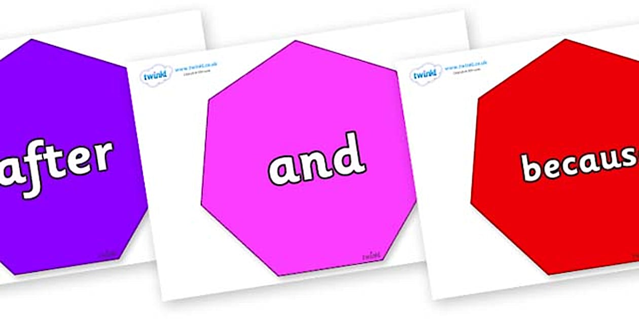 Precursive Connectives on Heptagons (teacher made) - Twinkl