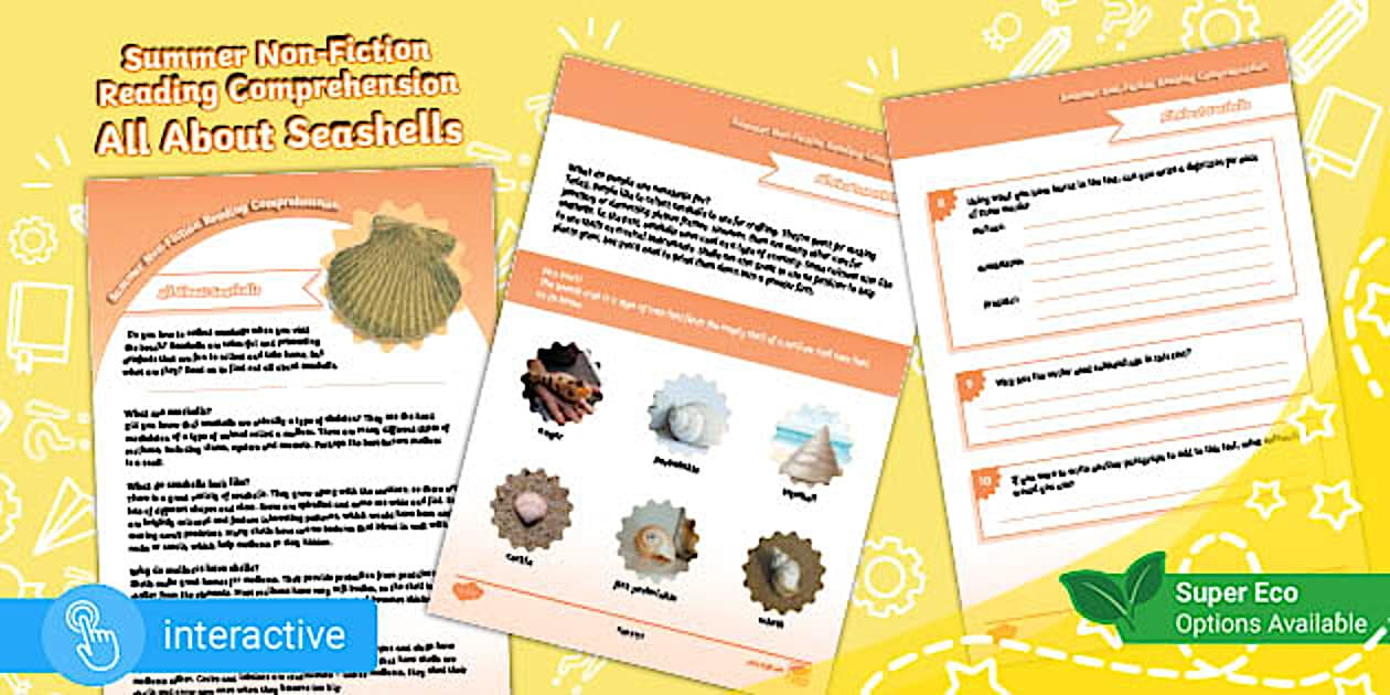 Summer Non-Fiction Reading Comprehension Ages 7-9