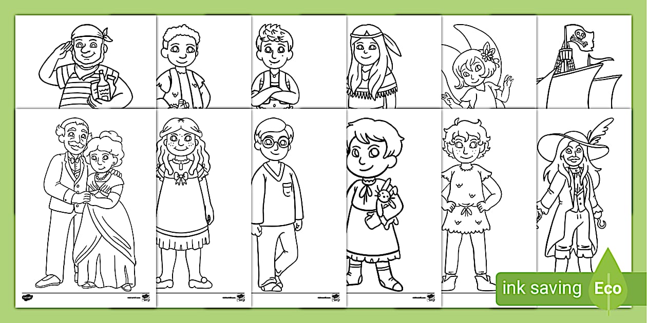 Peter Pan Colouring Sheets (teacher made) - Twinkl