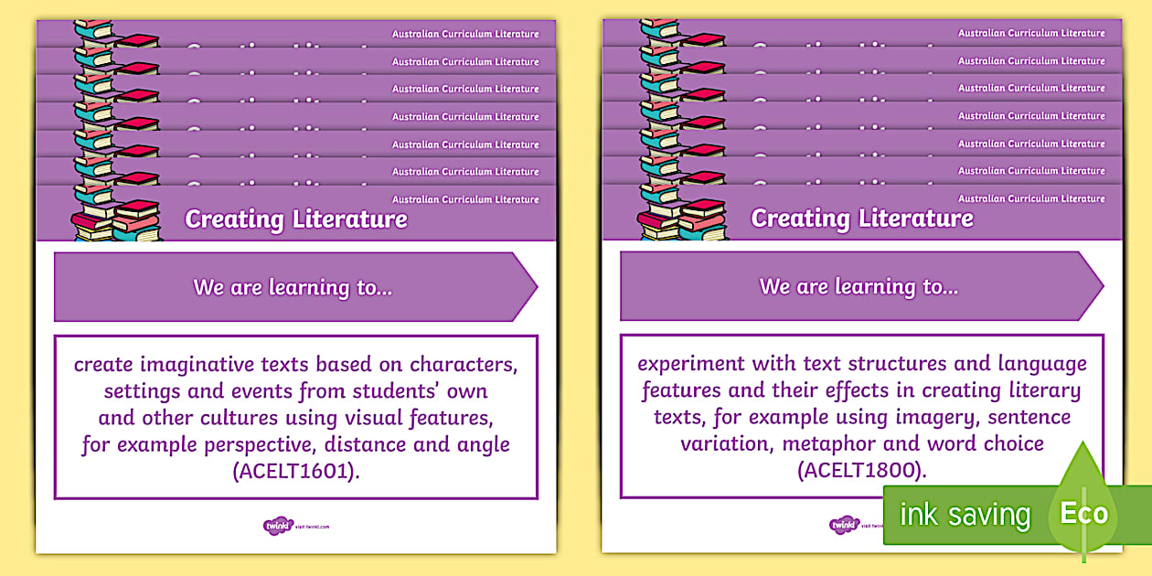 Literature Content Descriptions Creating Literature Display Posters