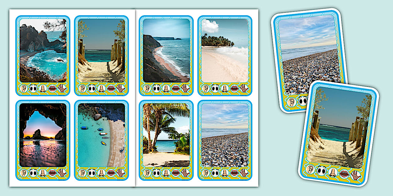 Beach Story Setting Photo Prompt Cards