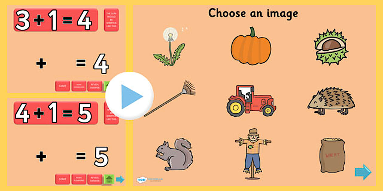 Autumn Themed Addition PowerPoint - Twinkl