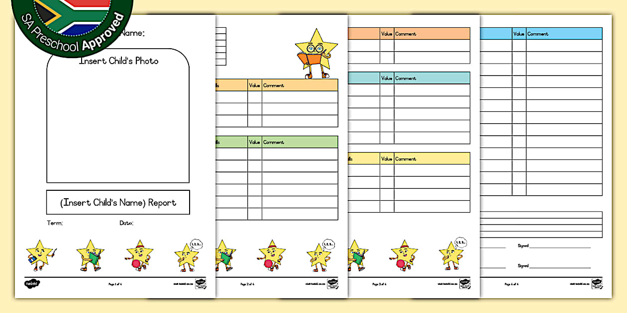Editable Preschool Progress Report | Twinkl South Africa