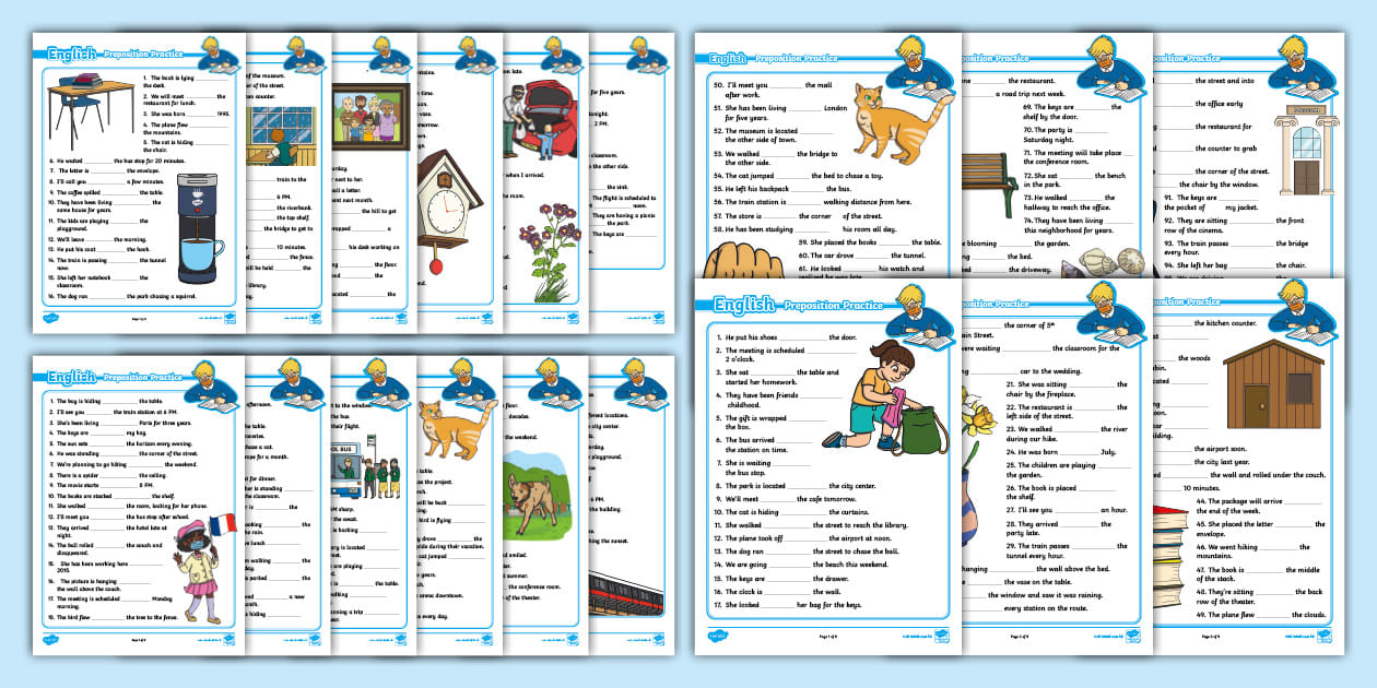 Prepositions Quiz / Exam Preparation Pack (teacher made)