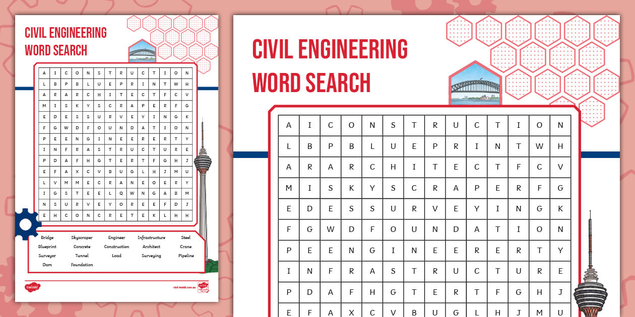 Civil Engineering Word Search - Primary Education Resources
