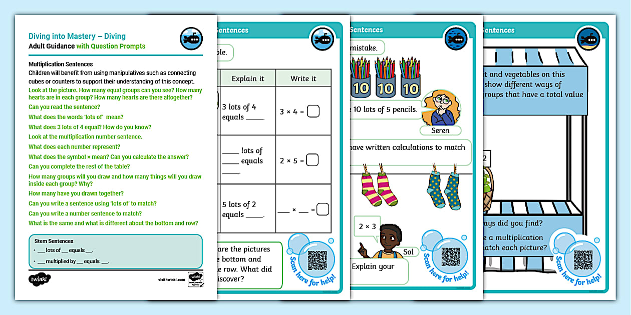 👉 Y2 DiM: Step 5 Multiplication Sentences Activity Cards