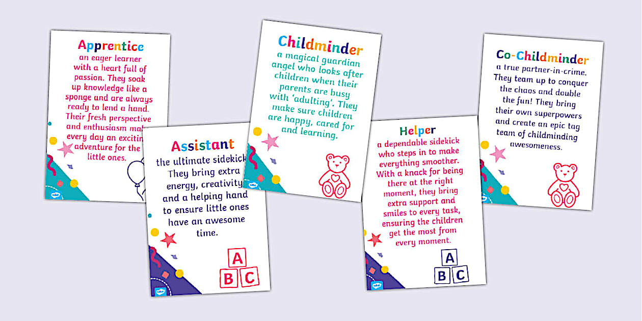 Thank You, Childminder Word Definition Inspirational Posters Pack