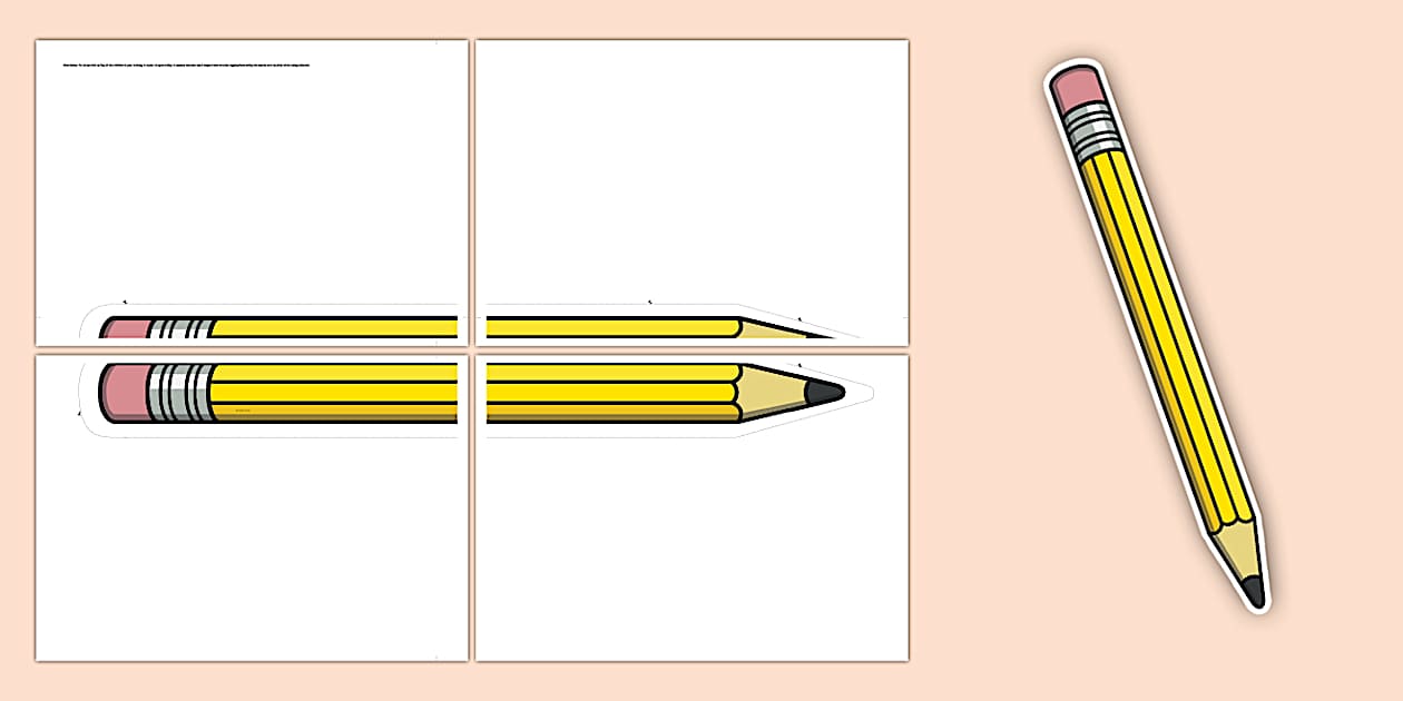 Large Pencil Display Cut-Out (teacher made) - Twinkl