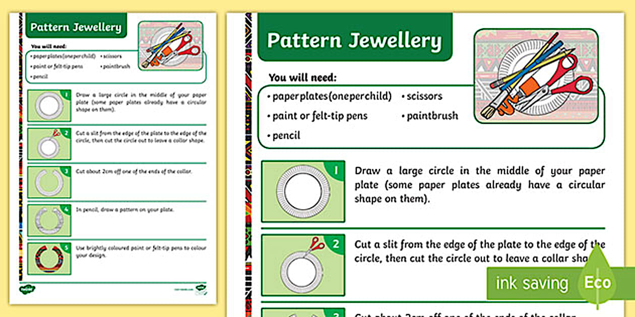 Pattern Jewellery Craft Instructions (Hecho por educadores)