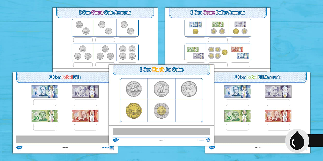 Canadian Money Adapted Work Activities (teacher made)