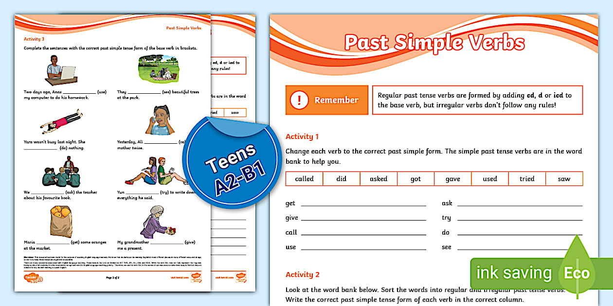 ESL Past Simple Grammar Activity Sheet [Teens, A2-B1]