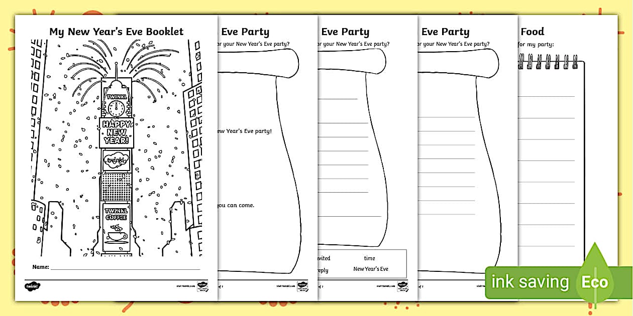 New Year's Worksheets Booklet (teacher made) - Twinkl