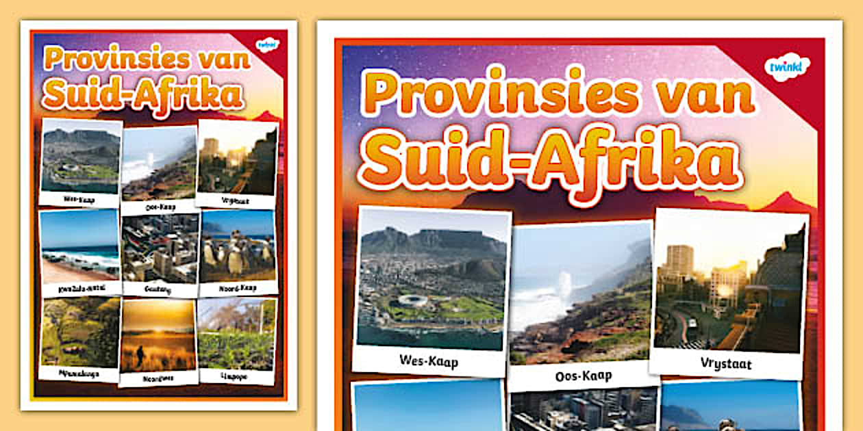 Provinsies van Suid-Afrika Vertoon Plakkaat - Twinkl