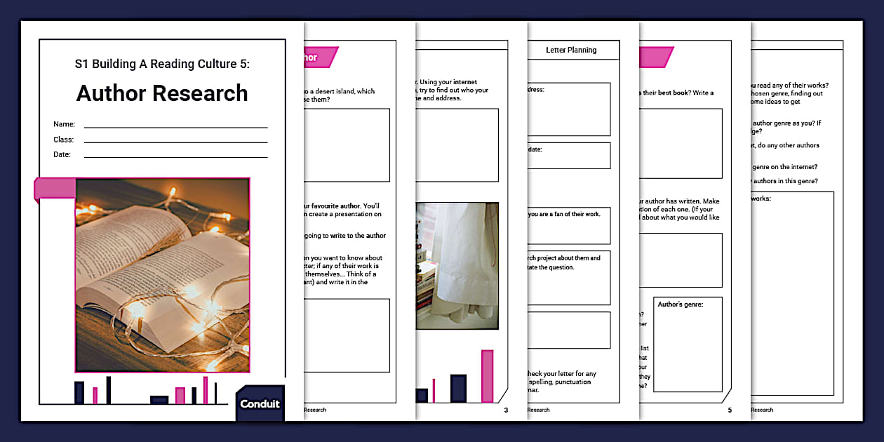 S1 Building A Reading Culture 5: Author Research - Twinkl