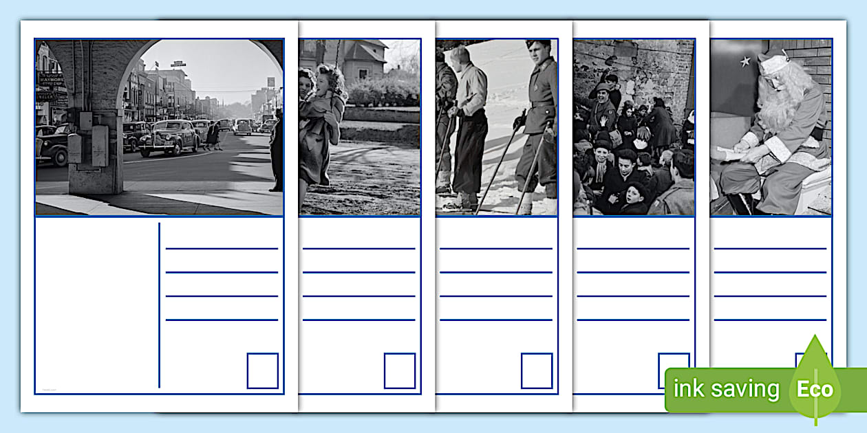 Free 1940s Themed Postcards for Children: Print and Write!