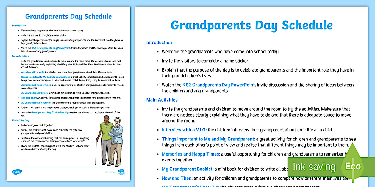 KS2 Grandparents Day Plan (teacher made) - Twinkl