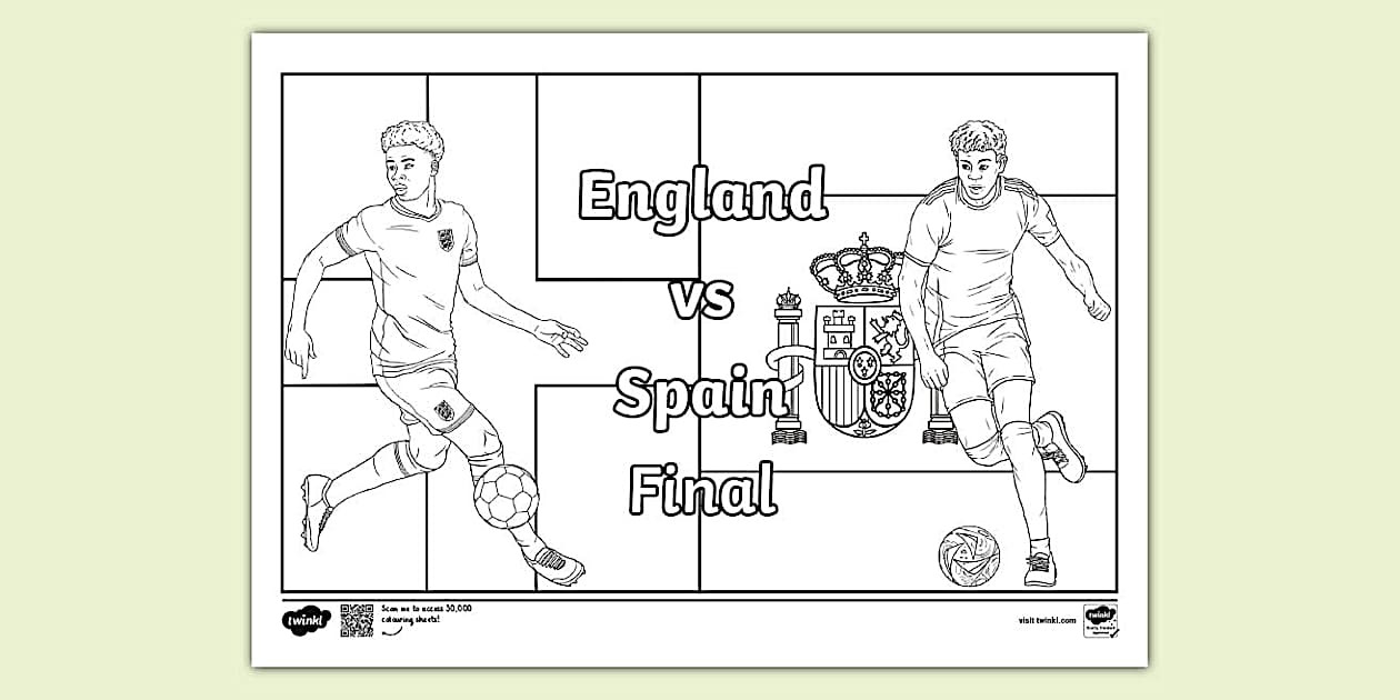 2024 Men's Euros Final Colouring Pages - Twinkl