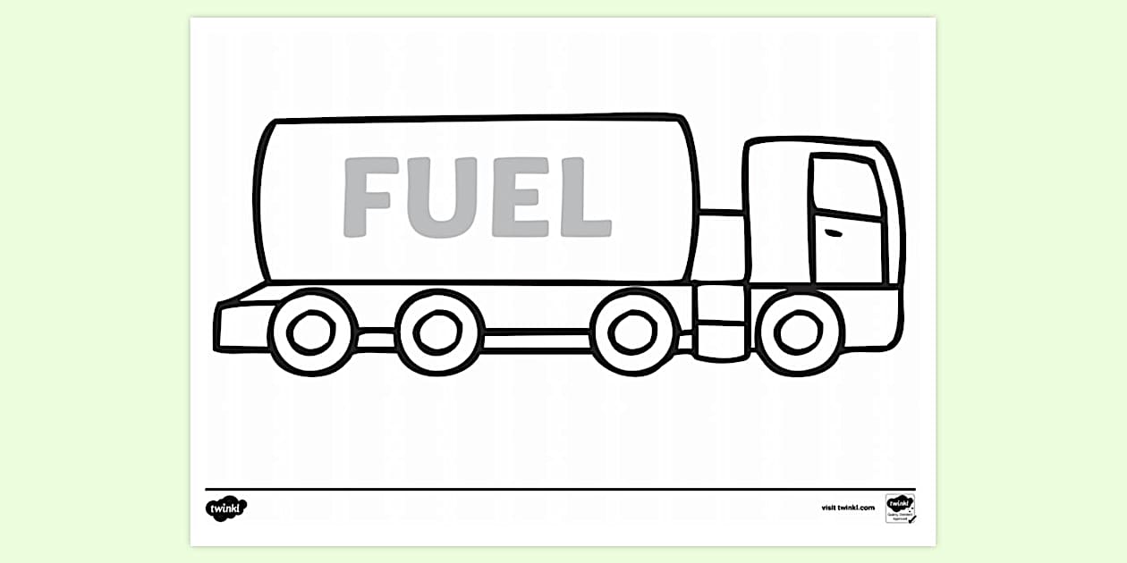 Fuel Tanker Colouring Sheet | Colouring Sheets - Twinkl