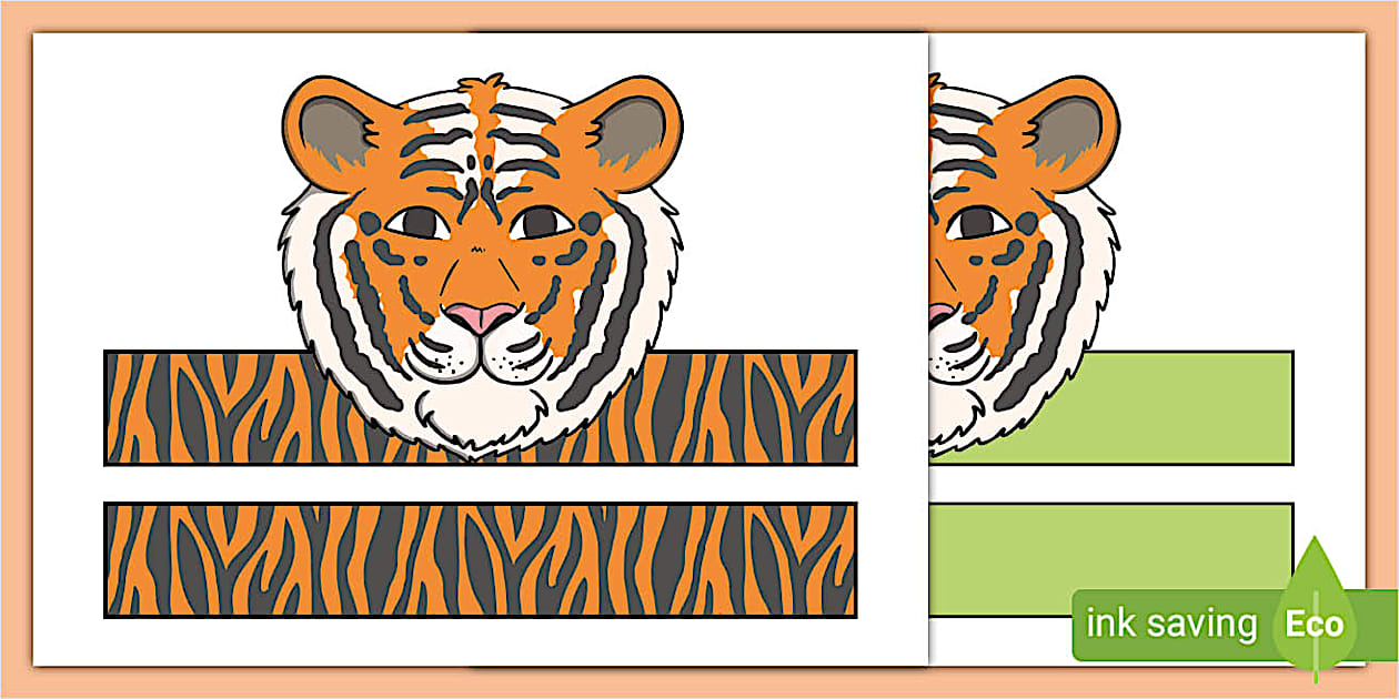 Black and White Tiger Role Play Headband (teacher made)