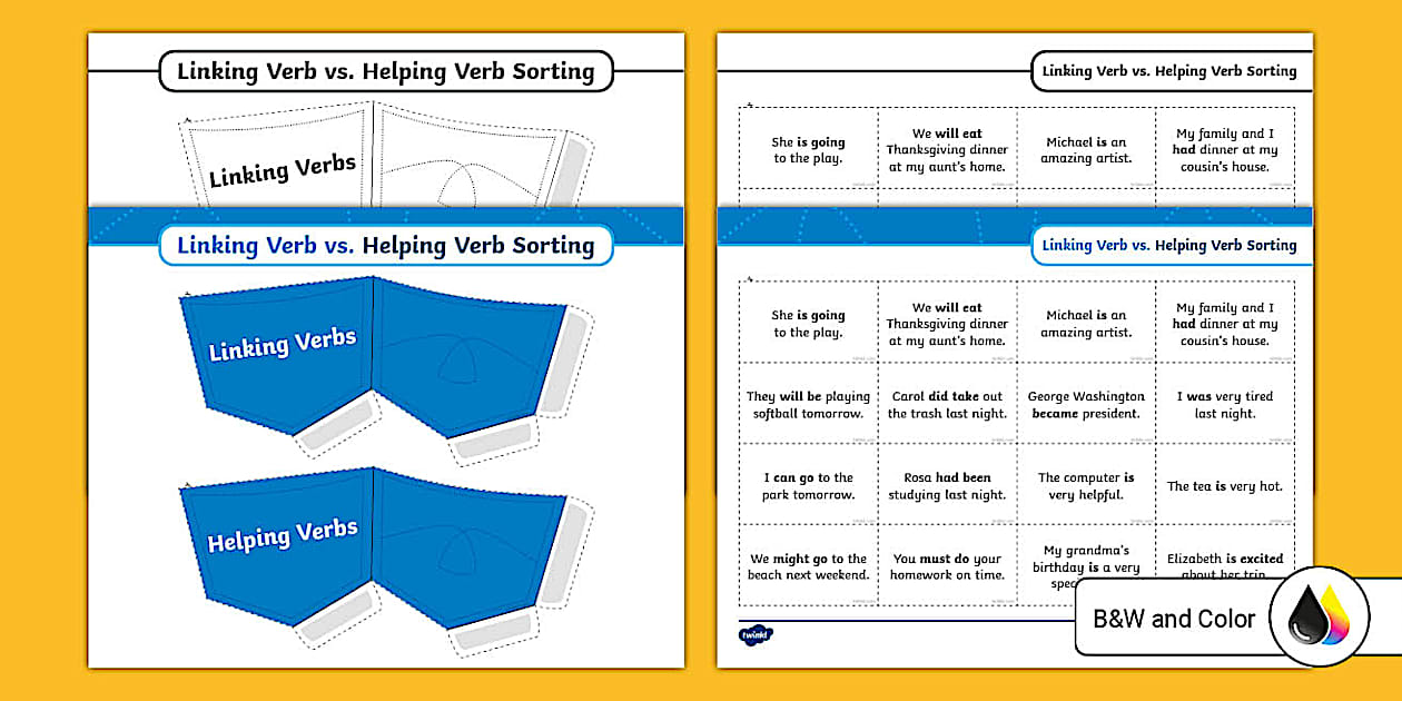Linking Verb vs Helping Verb | Resource | Twinkl USA