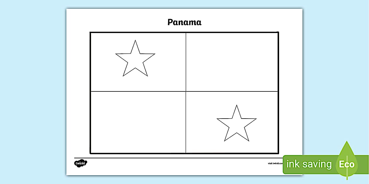 Panama Flag Colouring Sheet | Twinkl Flags - Twinkl