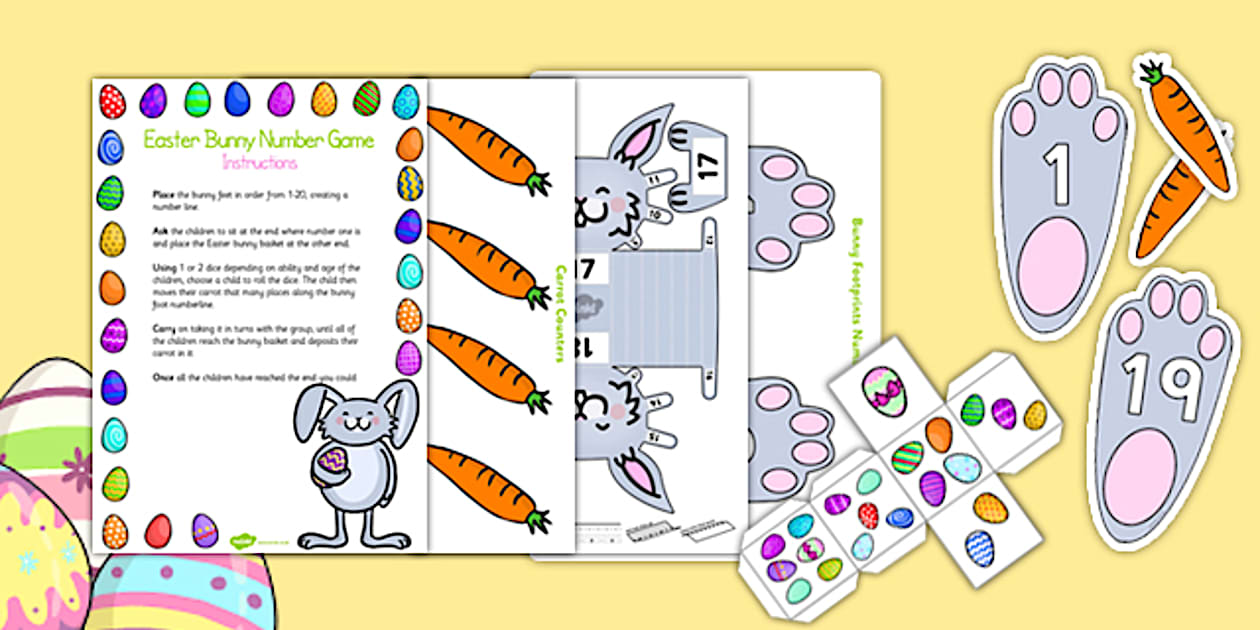 Easter Bunny Number Game Activity Pack (teacher made)