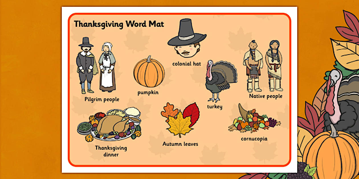 Set de mots : Thanksgiving - Anglais LV - Twinkl