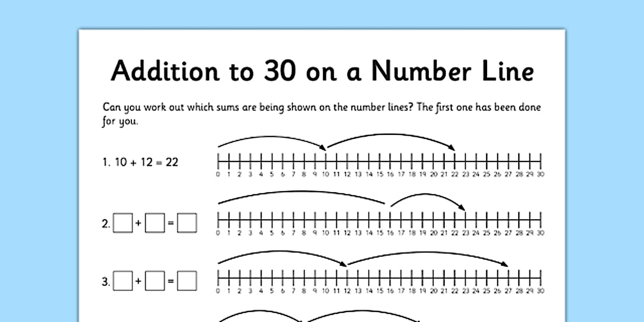 Addition to 30 Worksheet / Worksheet (Teacher-Made) - Twinkl