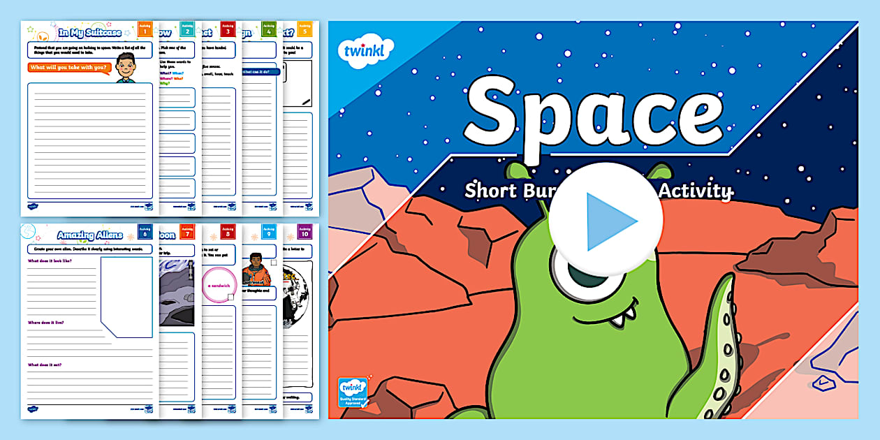 KS1 Space Short Burst Writing Morning Activity Pack - Twinkl