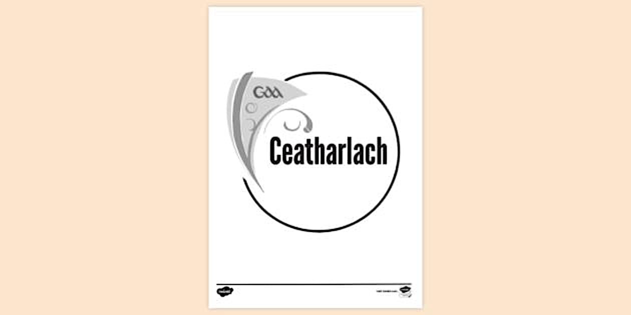 Carlow GAA Crest Colouring Sheet (Teacher-Made) - Twinkl